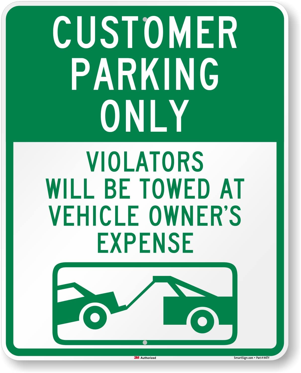 Amazon.com: SmartSign 30" x 24" 'Customer Parking Only Violators Will ...