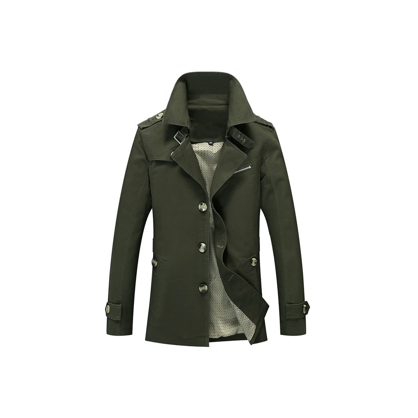 Trench Coat For Men Profile Military Style Wool Coat In Camel