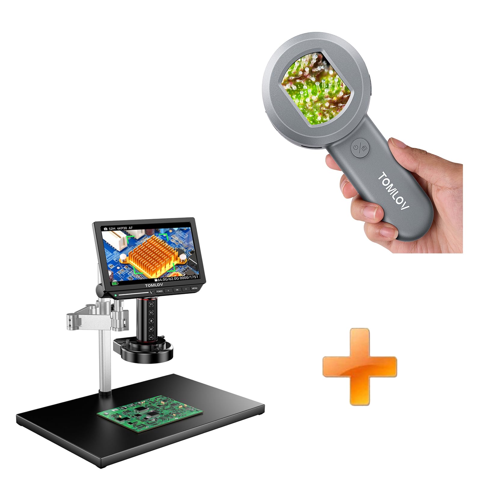 Amazon.com: TOMLOV P10 Microscope for Adults Kids, Portable 100X ...