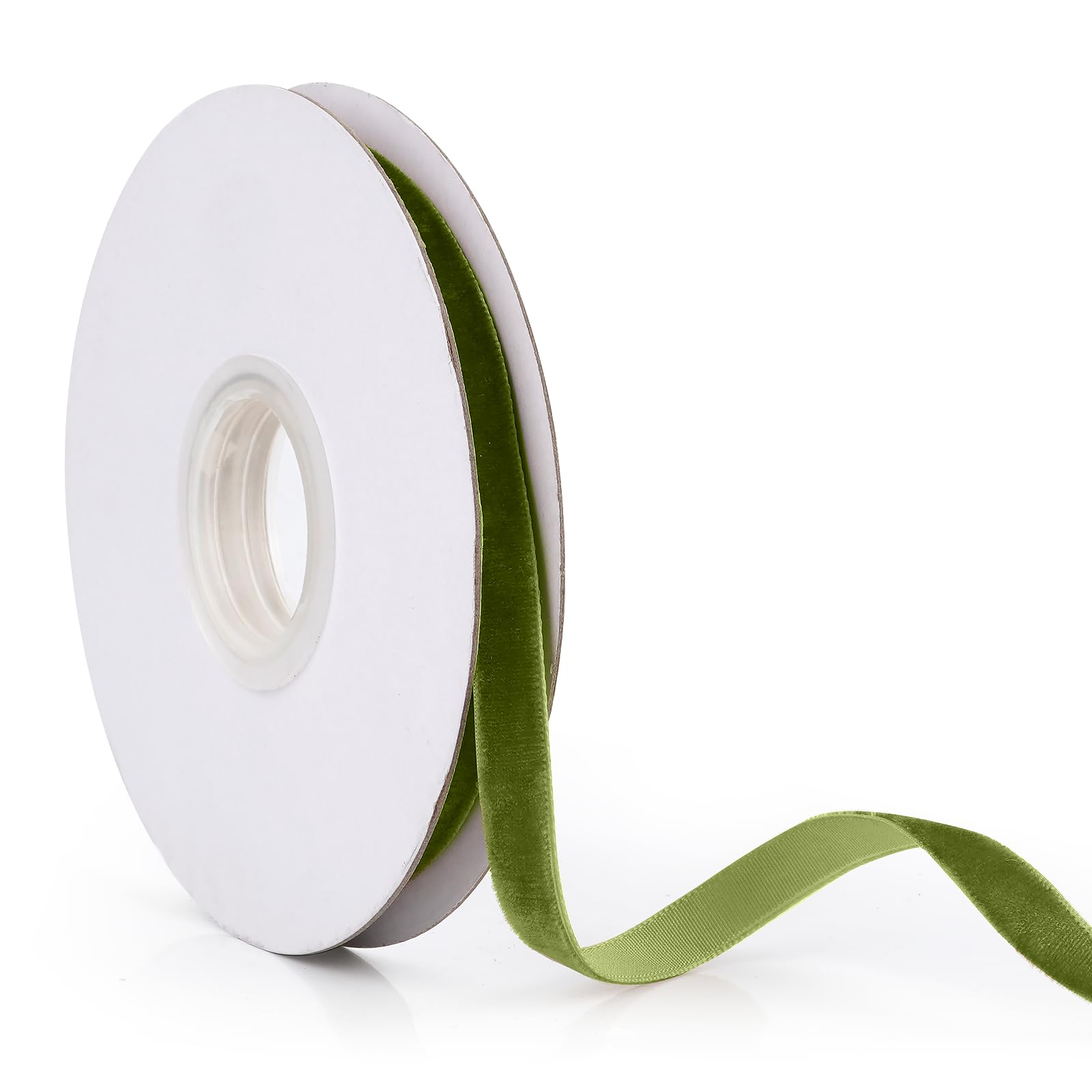 Amazon.com: Christmas Ribbon Spool Olive Green Vintage Velvet Ribbons ...
