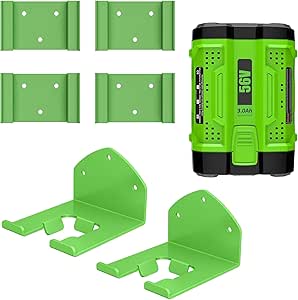 Amazon.com: 4-Pack EGO Battery Holder Wall Mount with 2-Pack Power Tool ...