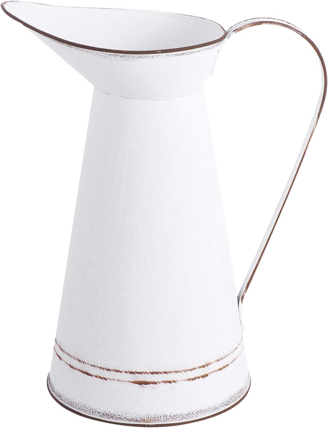 Amazon.com: French Pitcher Vase Farmhouse Metal Vase Rustic Shabby Chic ...