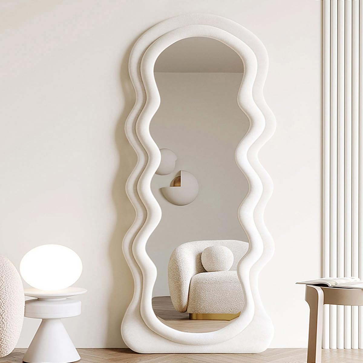 Amazon.com: Otlsh Wavy Floor Mirror, 63" x 24" Full Length Mirror with ...