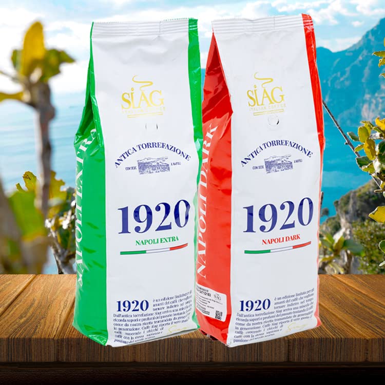 Siag Italian Coffee – Café de grano entero tostado oscuro – Mezcla ...
