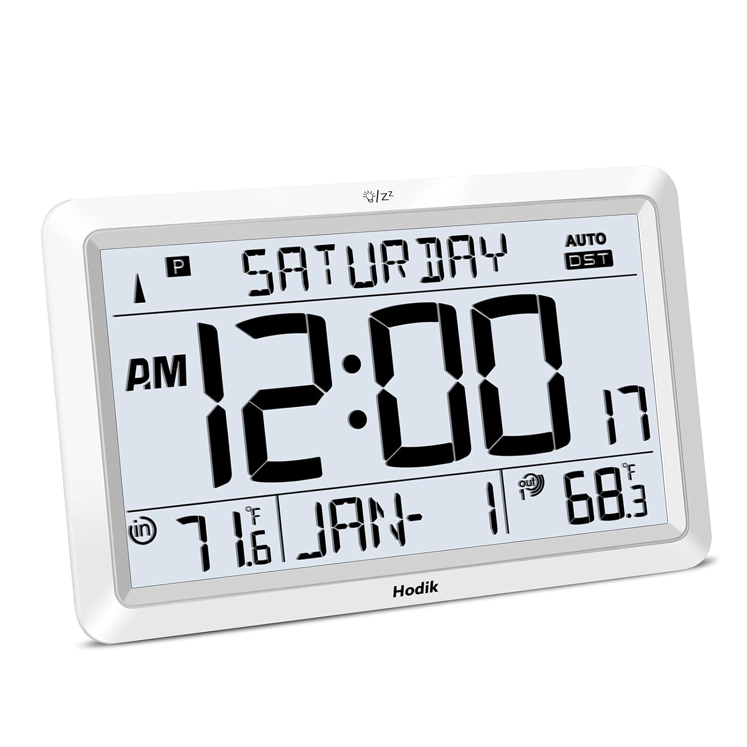 HODIK Atomic Clock with Indoor Outdoor Temperature Wireless, Large 7.5 ...