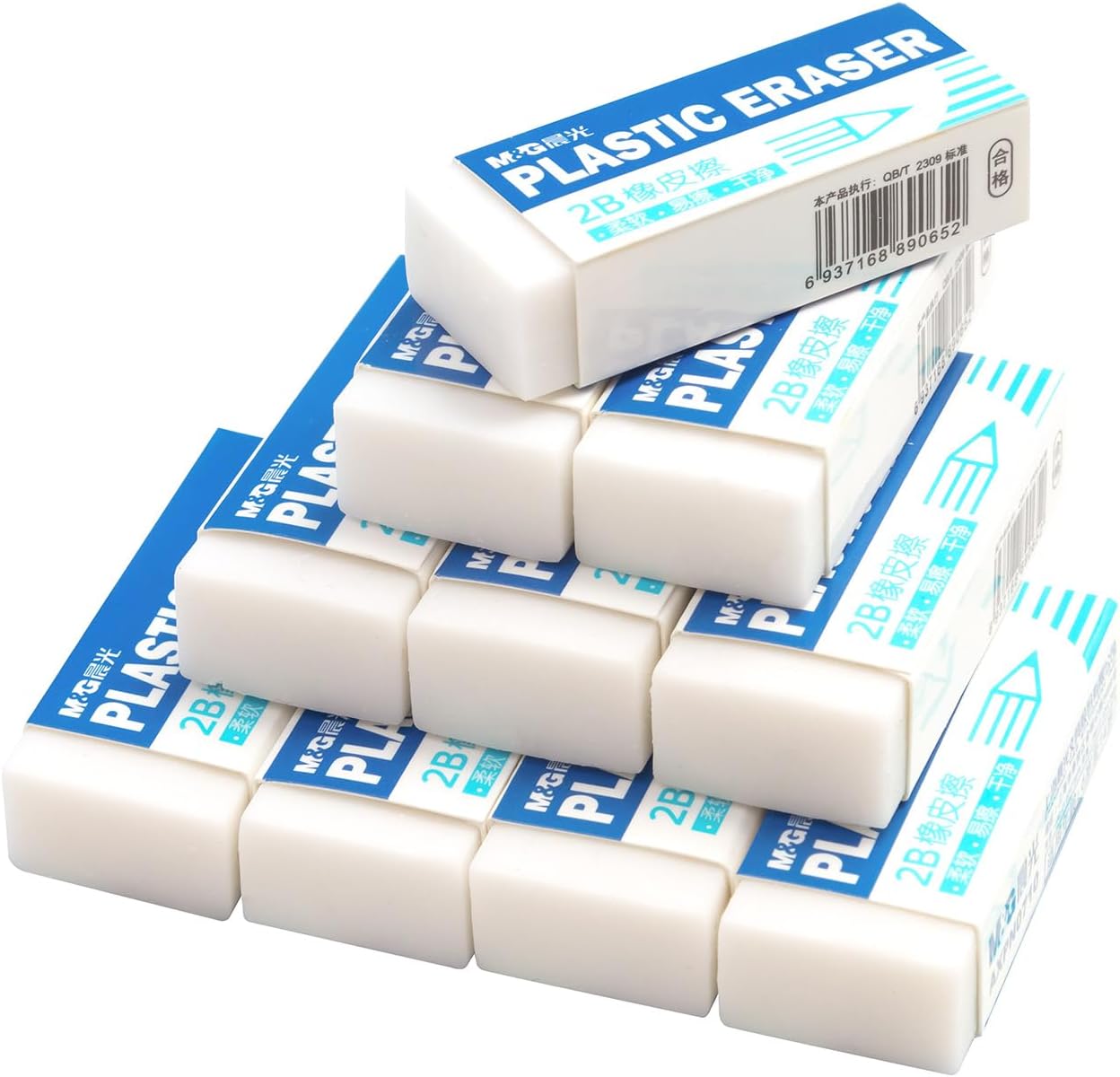 Amazon.com : M&G 12 Pack Eraser Pencil Erasers, Small Rubber Eraser ...