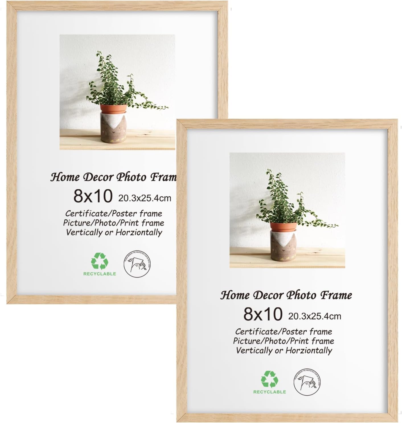 Amazon.com - LYYYXGYP 8x10 OAK Wood Picture Frame 2 Pack Wooden Photo ...