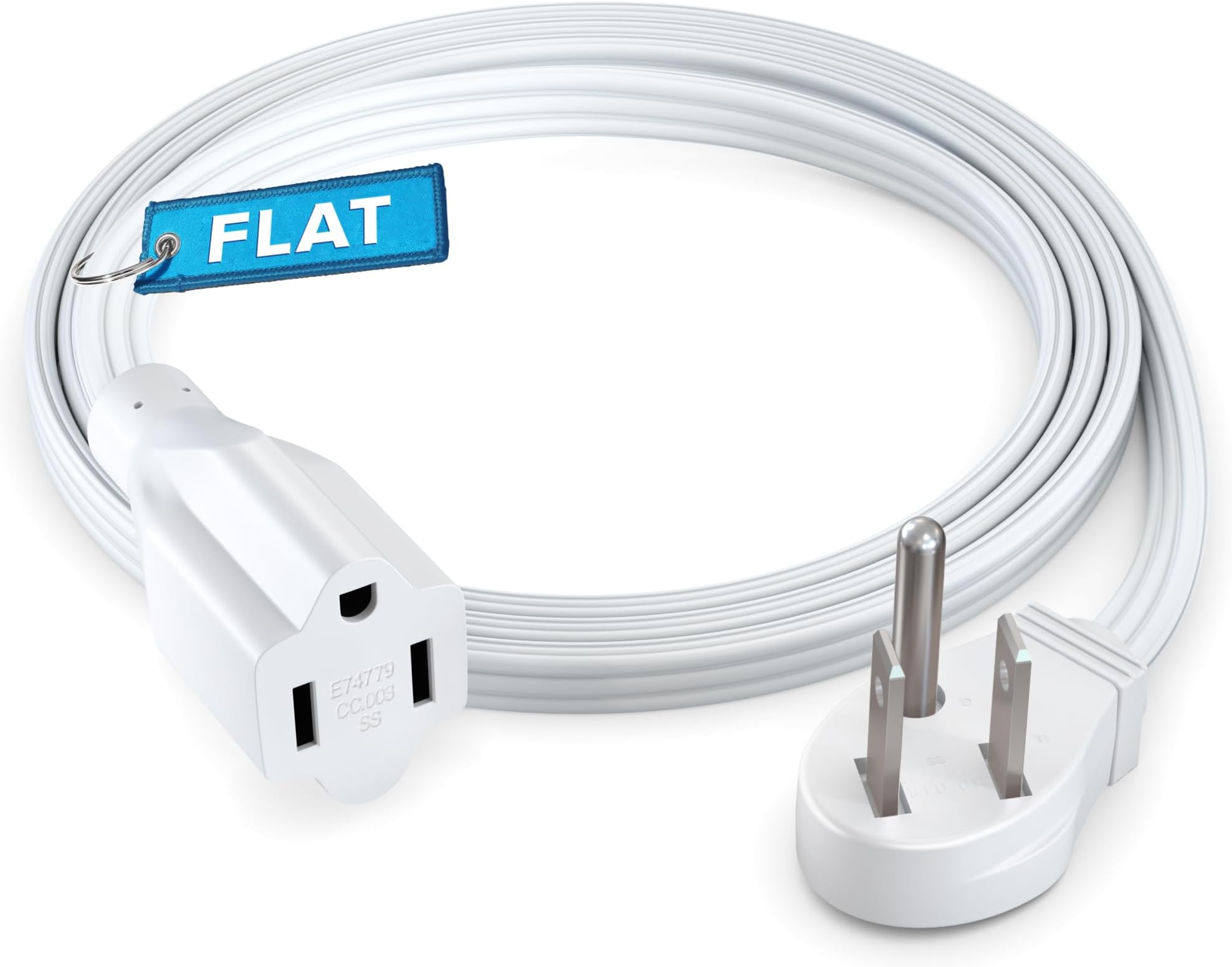 Amazon.com: Maximm Extension Cord (3 Feet) 1 Outlet Flat Wire, 3-Prong ...