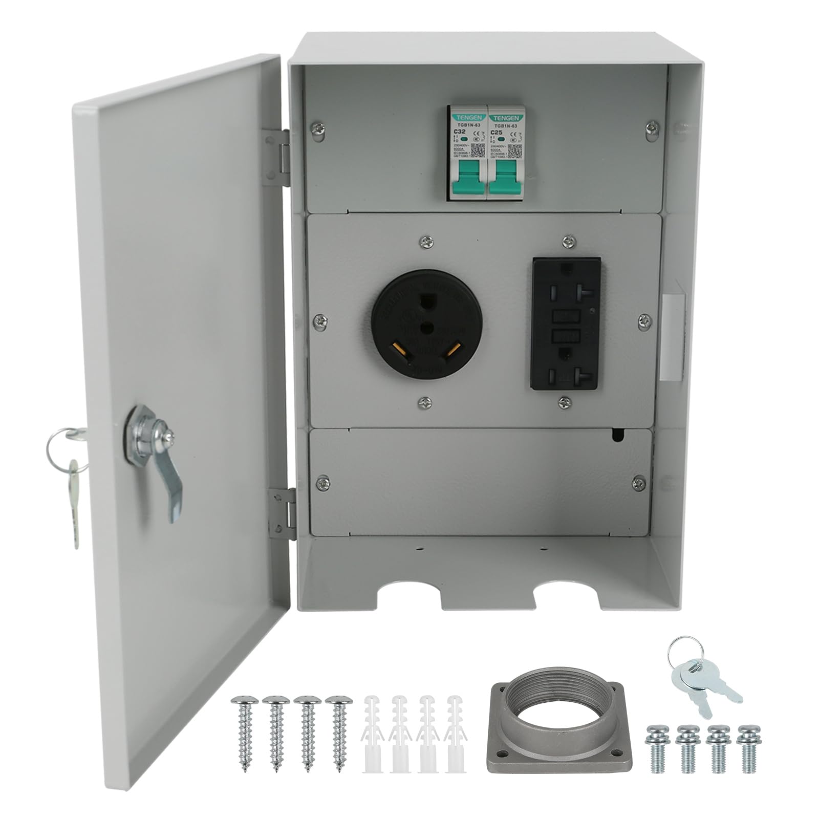 Power Box HIEHO RV Electrical Outlet Panel With Breaker, Temporary ...