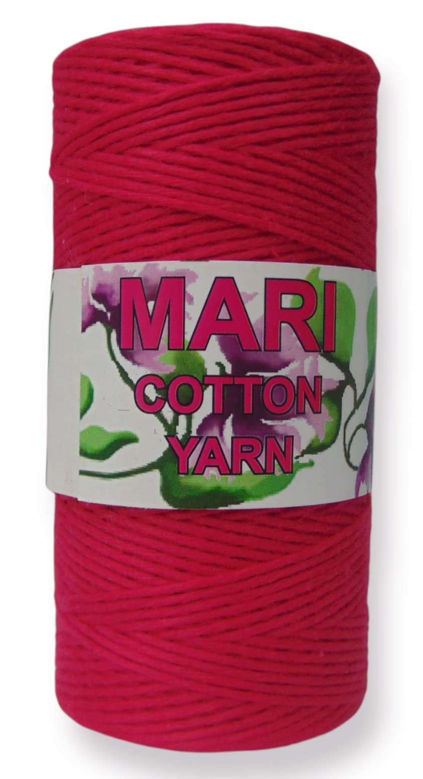 MARI - Cotton Crochet Yarn - Lighter Yarn - Dark Pink - (100 Grams ...