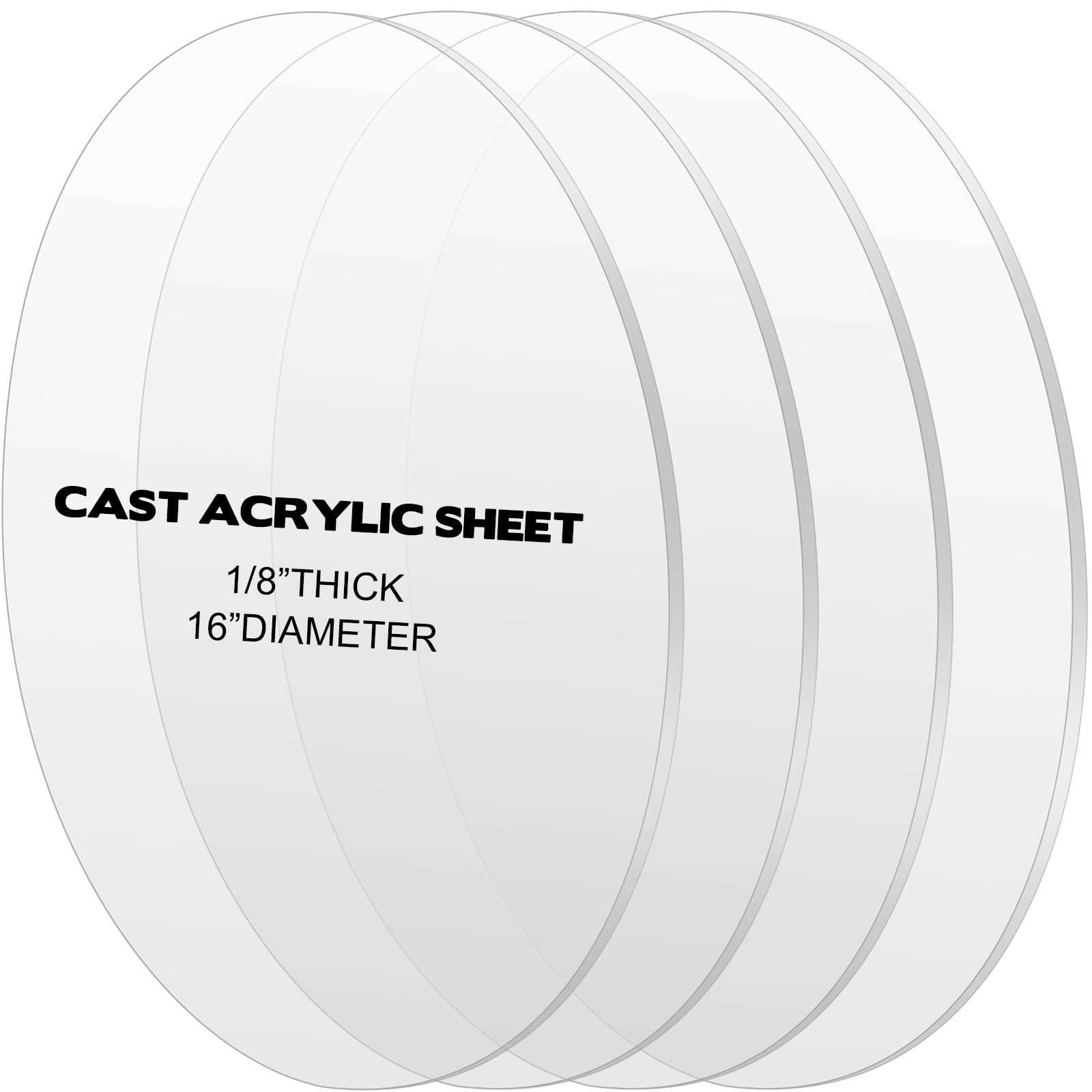 Amazon.com: Beeveer 4 Pieces 1/8" Round Acrylic Sheet, 16 Inch Diameter ...