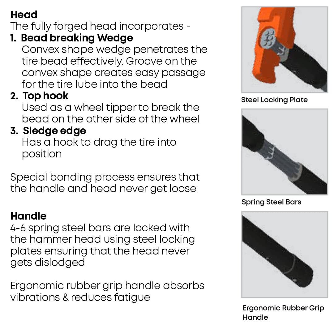 Snapklik.com : Groz 10lb Tire Bead Breaker Hammer, 32" Indestructible ...