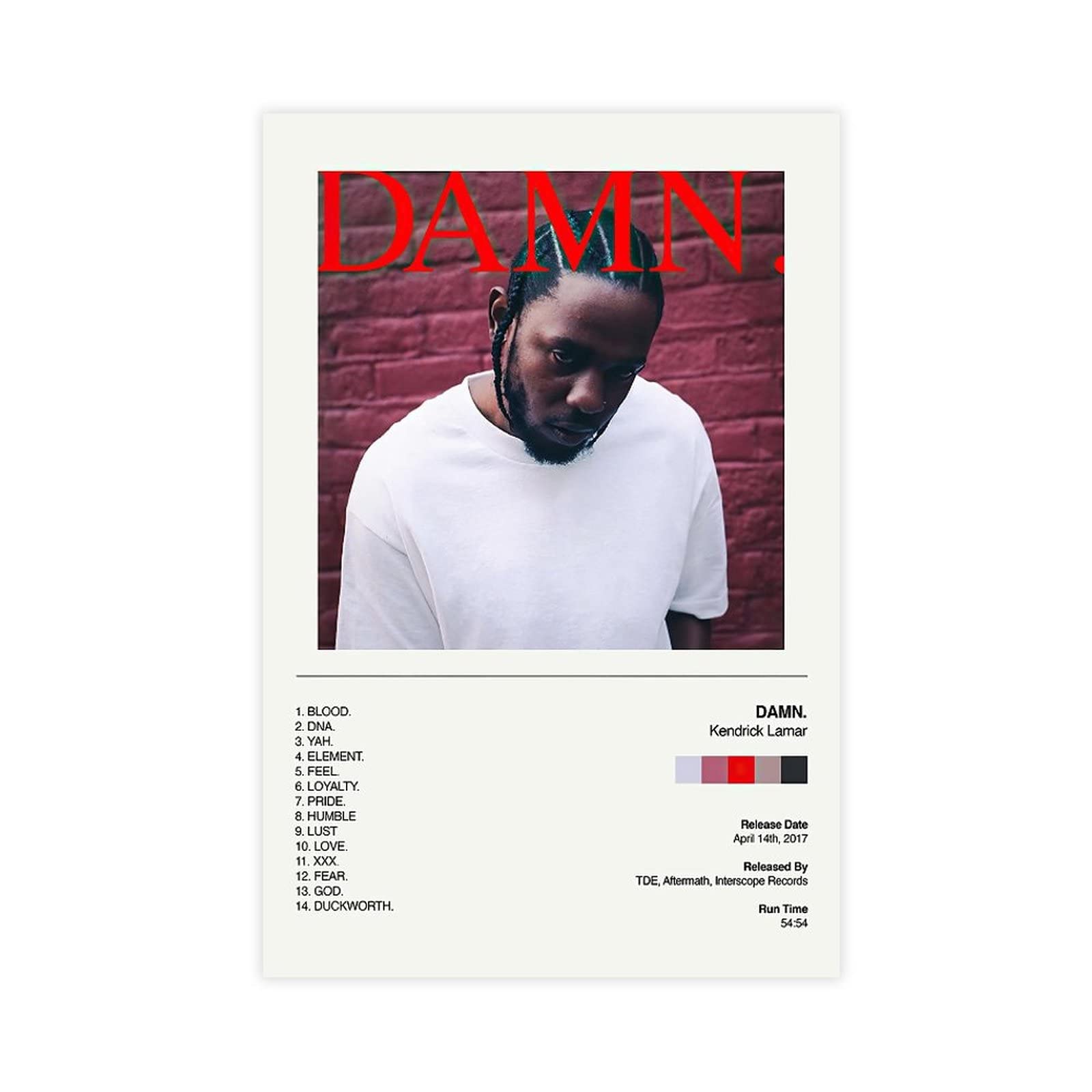 Buy DIANSHANG Kendrick s Damn Album Cover Canvas Cool Wall Decor Art ...