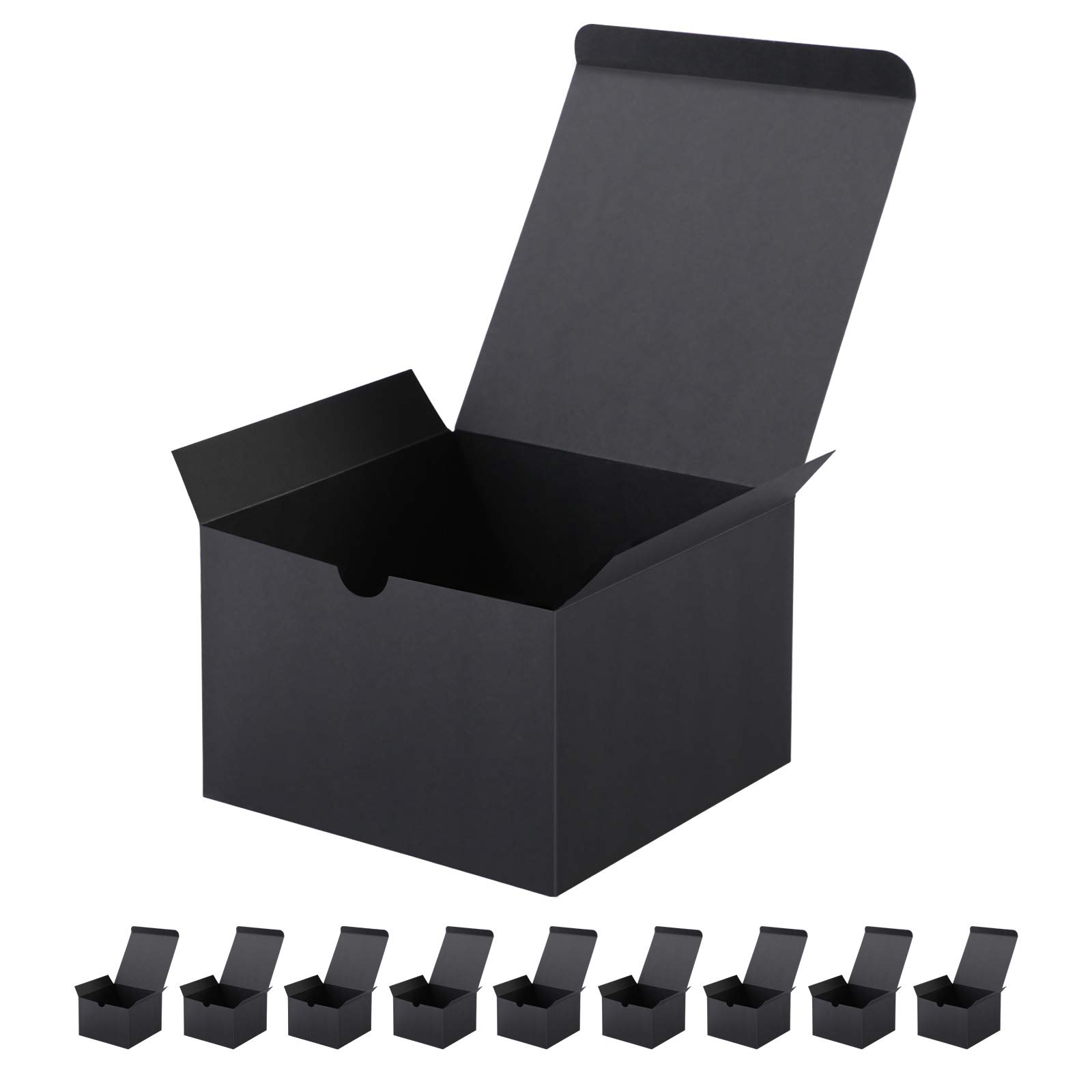 10PCS Gift Boxes 6x6x4 Inches Small Gift Boxes with Lids, Matte Black Gift Boxes Bulks for ...