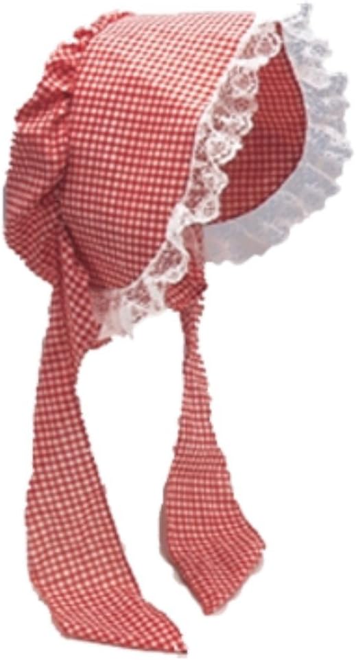 Amazon.com: Adult Gingham Red & White Bonnet Costume Hat : Clothing ...