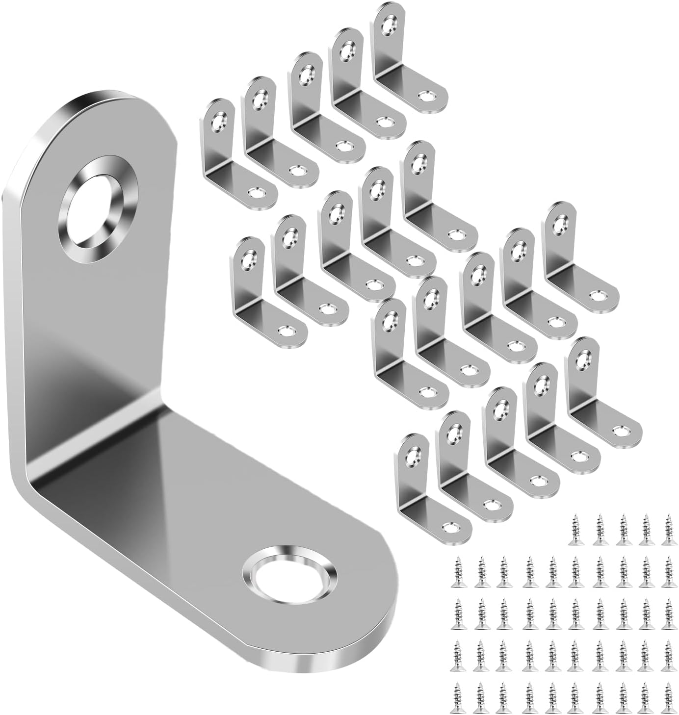 ASelected 50pcs Équerre de Fixation Inox 40x40mm, Renforts d'Angle pour ...