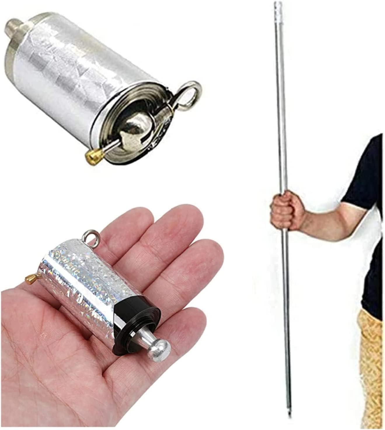 Amazon.com: LRGKMCWTOB Appearing Metal Silver Magic Tricks Magic Wand ...