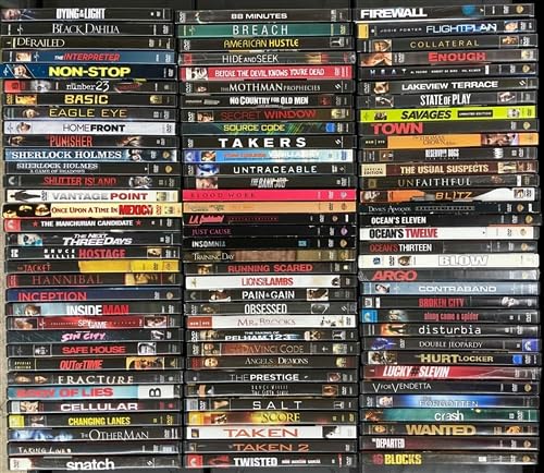 Amazon.com: Lot of 100 Thriller Movies on DVD (Previously Viewed / Used ...