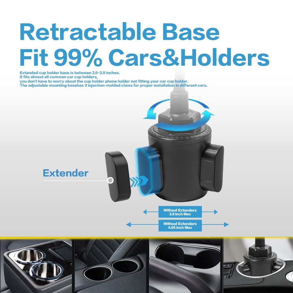 Snapklik.com : 2-in-1 Cup Holder Phone Mount, Universal Adjustable ...