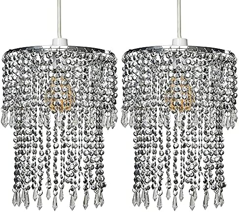Crystal Light Shade, Modern Chrome Chandelier Ceiling Pendant Light ...
