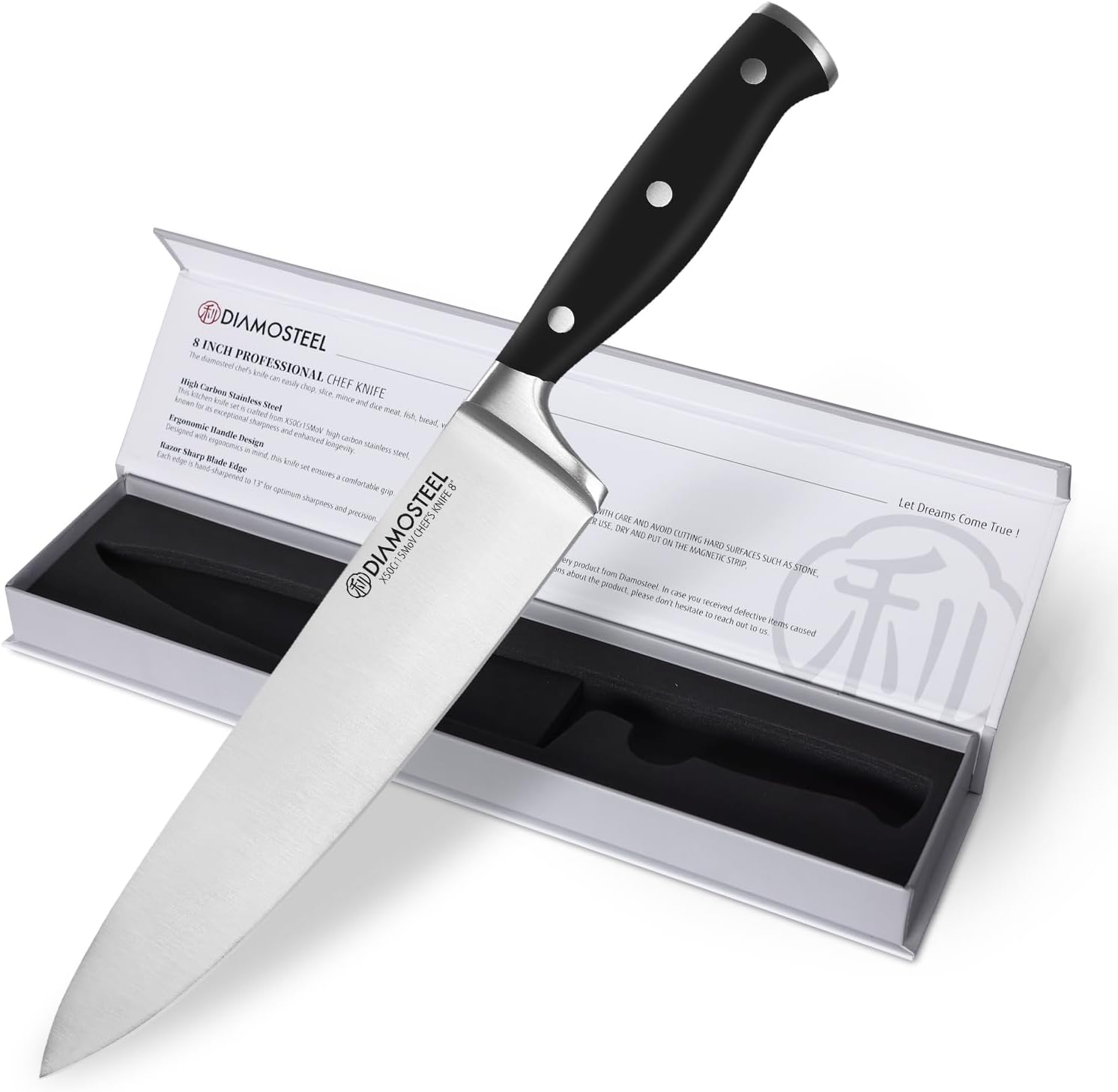 Amazon.com: WICKWILLOW 8" Chef Knife - Home Essential Kitchen Knife ...