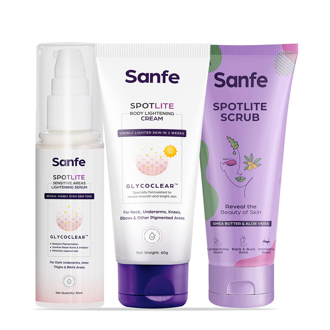 Sanfe Spotlite Bright & Glo Kit for Dark Neck | 6 In 1 Glo Boost Cream ...