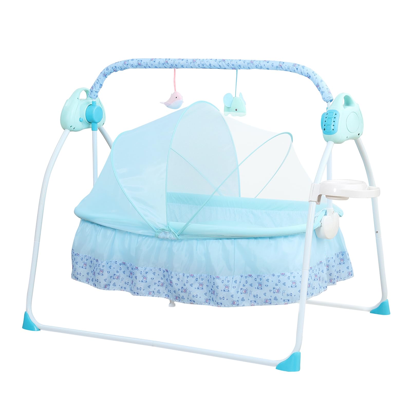 Electric Baby Cradle Swing Foldable Bluetooth Baby Crib Cradle Remote ...