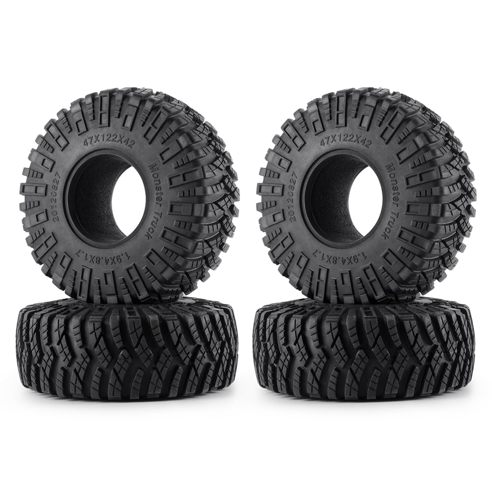 Amazon.com: QUPA AM STORE RC Rubber 1.9 Crawler Tires 122MM 4PCS for 1/ ...