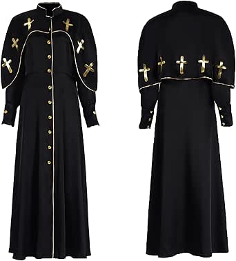 Amazon.com: Cosearlm Clergy Robes Women Minister Choir Cassock Robe ...