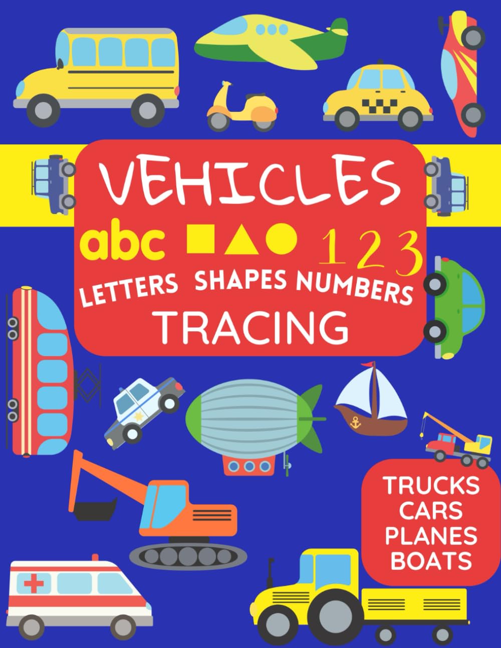 Vehicles tracing book for kids ages 3-5, Transportation Vehicle trace ...
