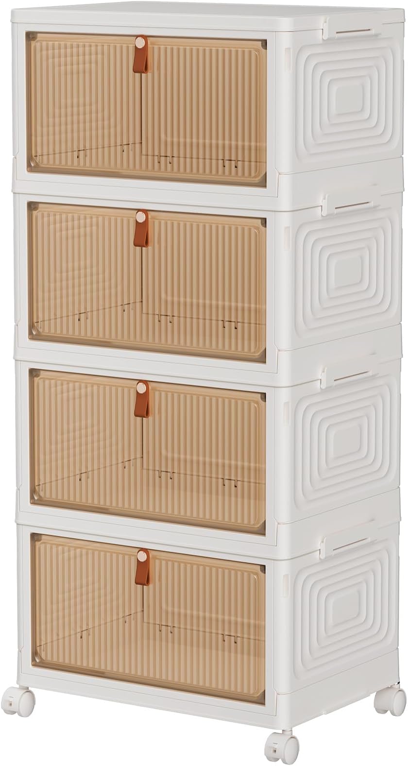 Cream Grey Large 5 Drawer Modular Home Office Clothes Storage Tower ...
