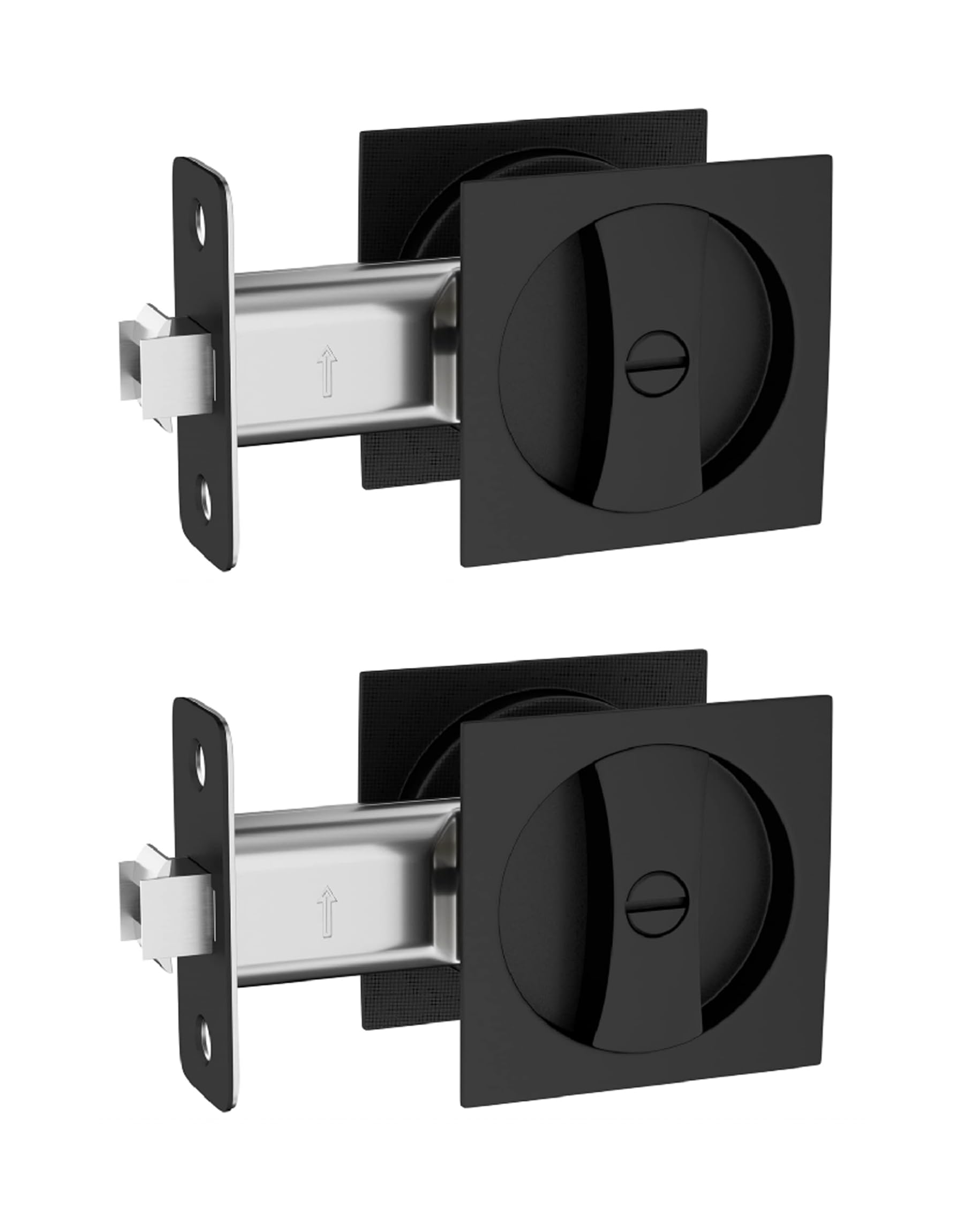 Lethato Pocket 2 Packs Door Hardware Black, Pocket Door Lock, Pocket ...