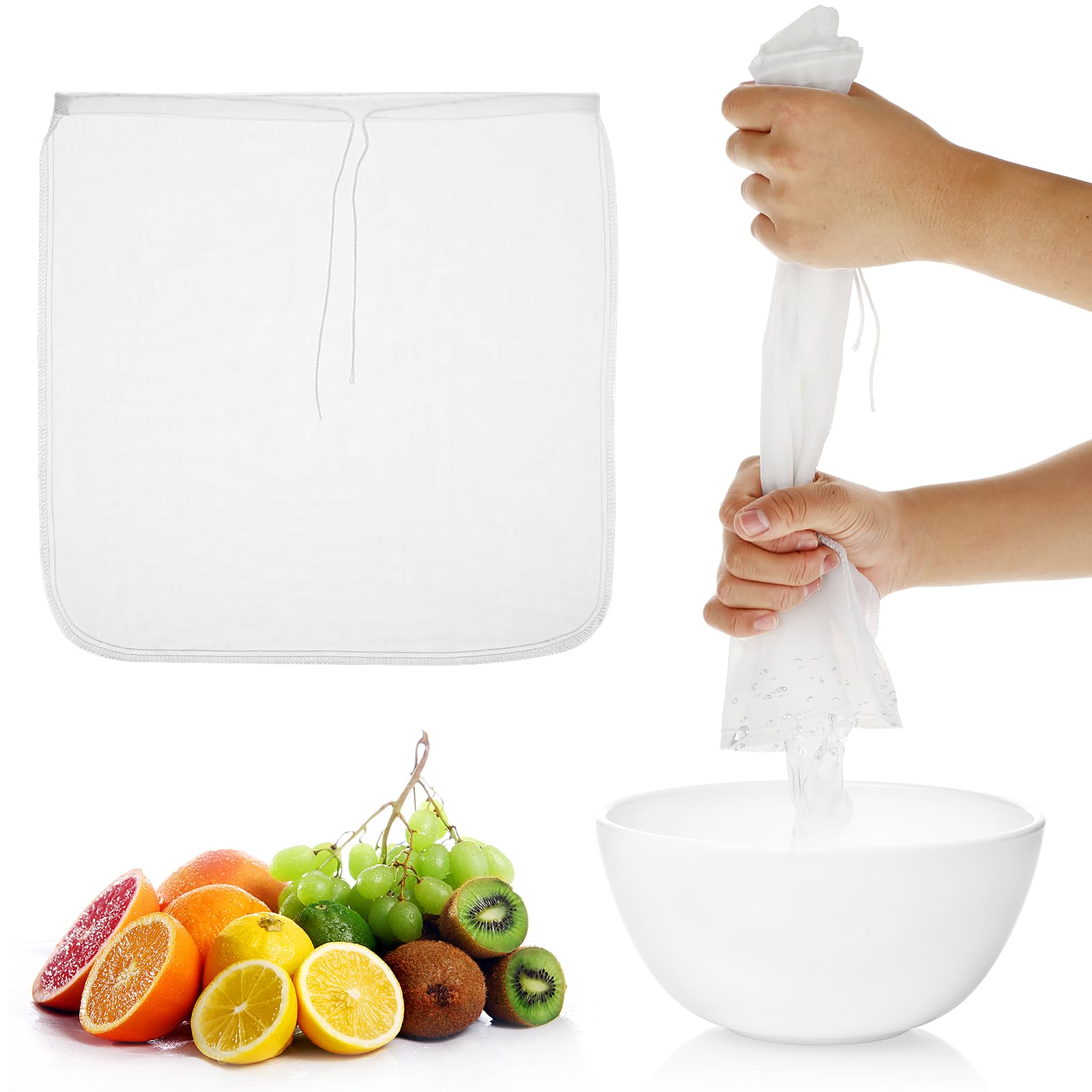 Snapklik.com : 4 Pack Nylon Nut Milk Bag 1313 Inches Fine Mesh Cheese ...