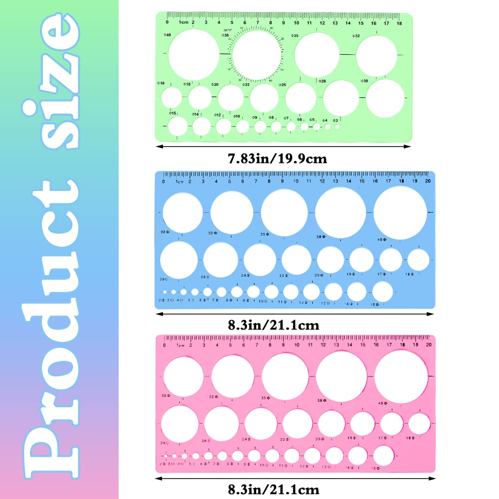Snapklik.com : 3 Pcs/Set Circle Template For Drawing, 22/27 ...