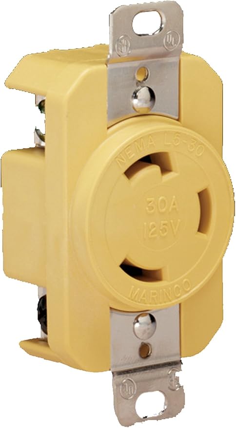 Amazon.com: Marinco 305CRR Marine Electrical Receptacle (30-Amp, 125 ...