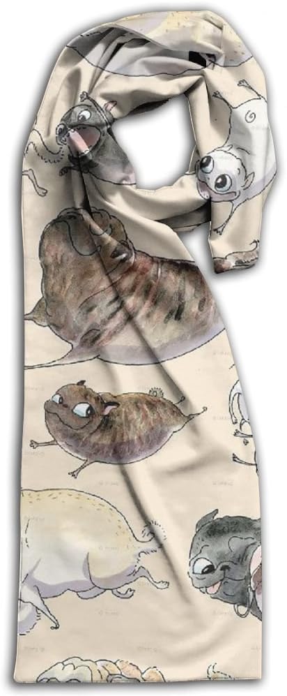 Amazon.com: Hot Sale Running Pug Dogs Scarf Large Soft Shawls Wraps ...