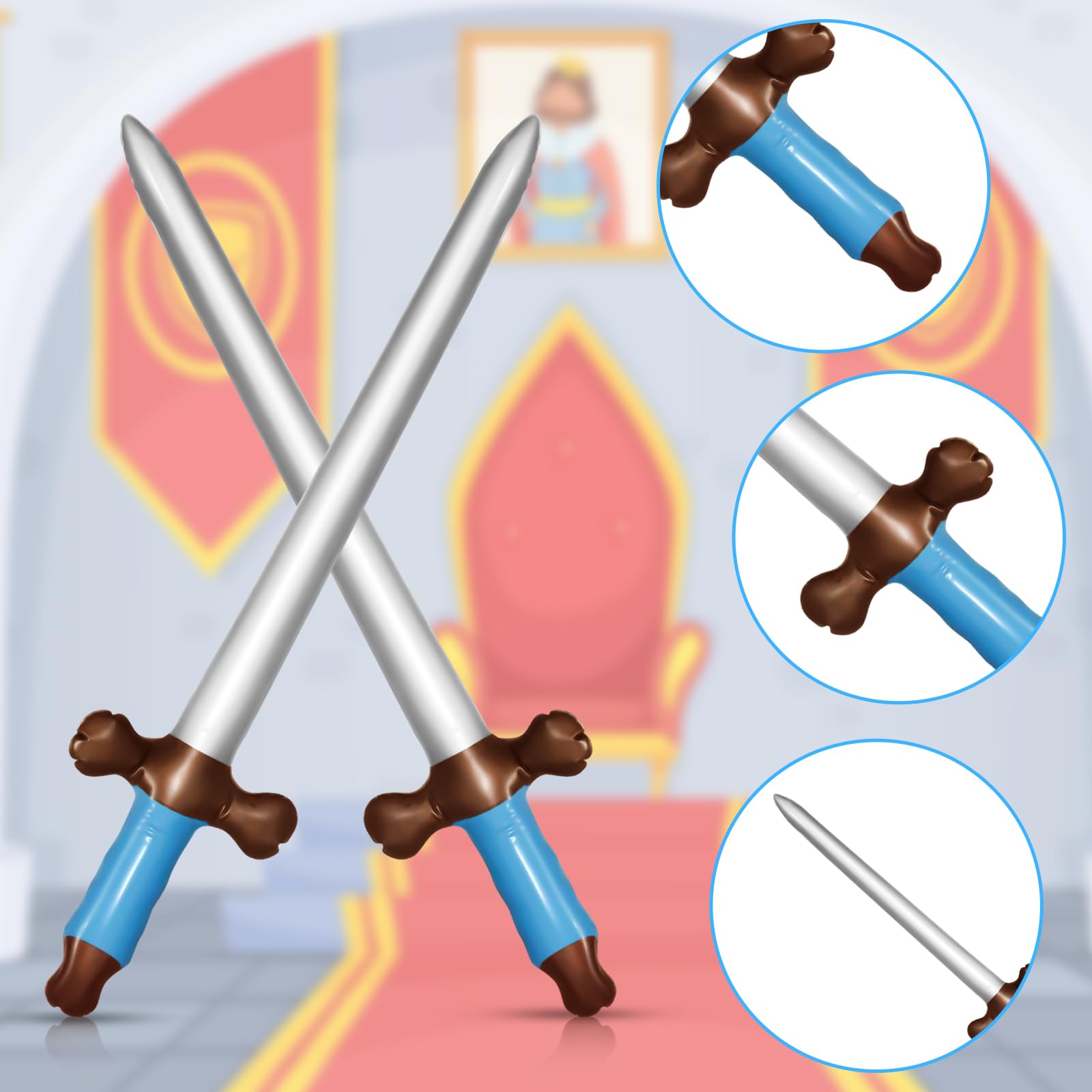 Snapklik.com : 12Pcs Inflatable Pirate Swords Set, 24In Plastic Swords ...