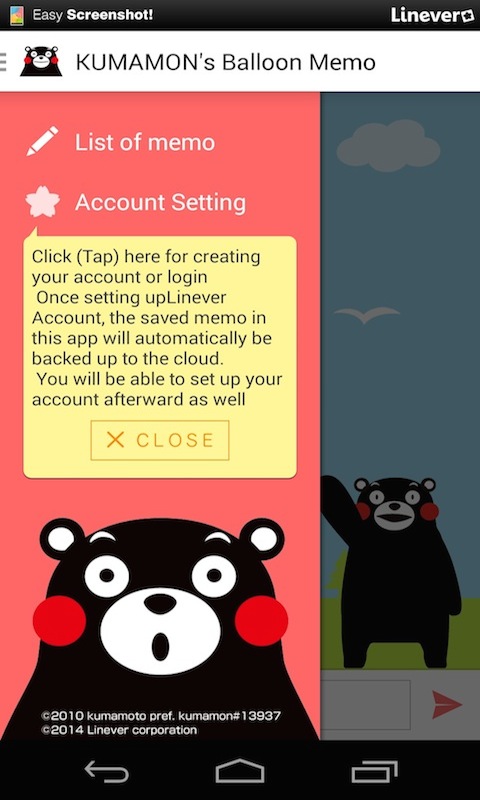 KUMAMON's Balloon Memo:Amazon.com:Appstore for Android