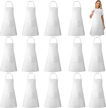 Amazon.com: Bgtecho18 Pack Bib Apron,Aprons Bulk with 2 Pockets,Apron ...