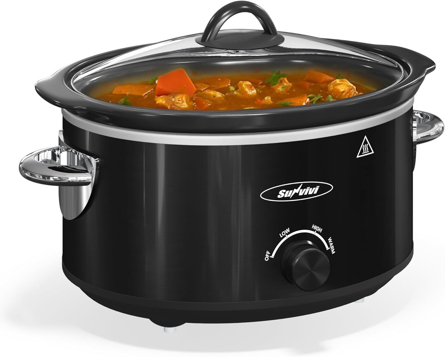 Small Slow Cooker 4.5L, Mini Food Warmer with 3 Heating Settings ...