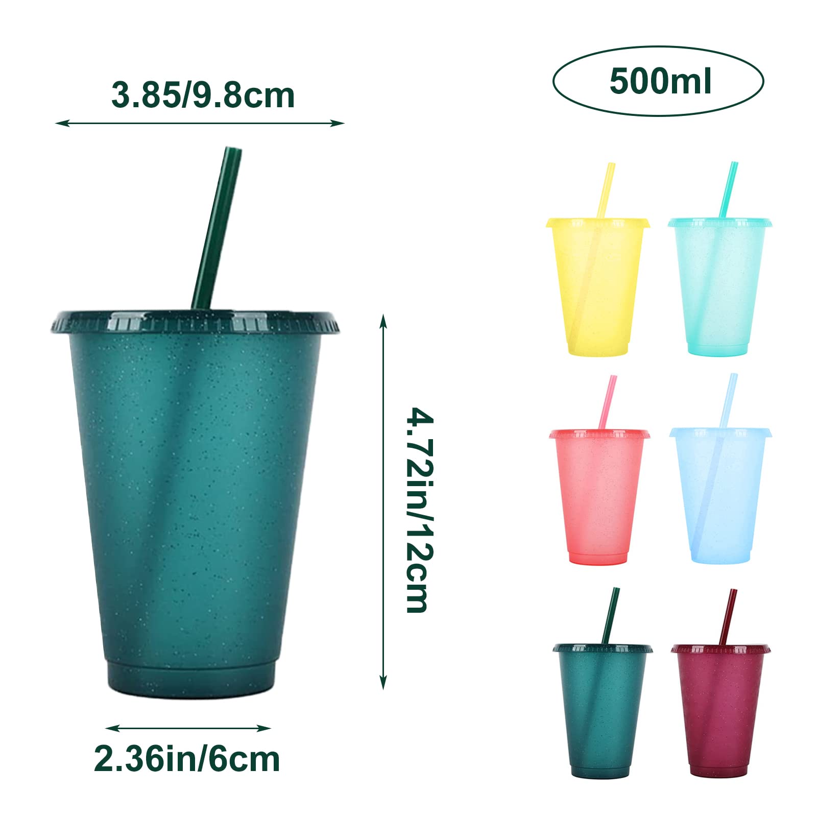 Plastic Cup Rolling Sands 16oz Reusable Plastic Cups With Lids, 6