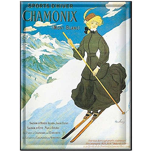 FRENCH VINTAGE METAL SIGN 40x30cm RETRO AD CHAMONIX MONT BLANC SKI ...