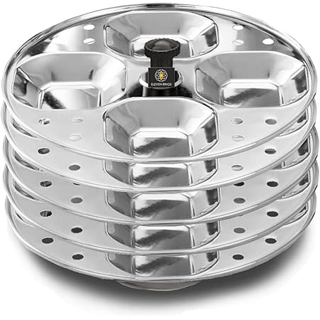 Eleven Rings 5 Plates Stainless Steel Heavy Quality Idli Stand/Idli ...