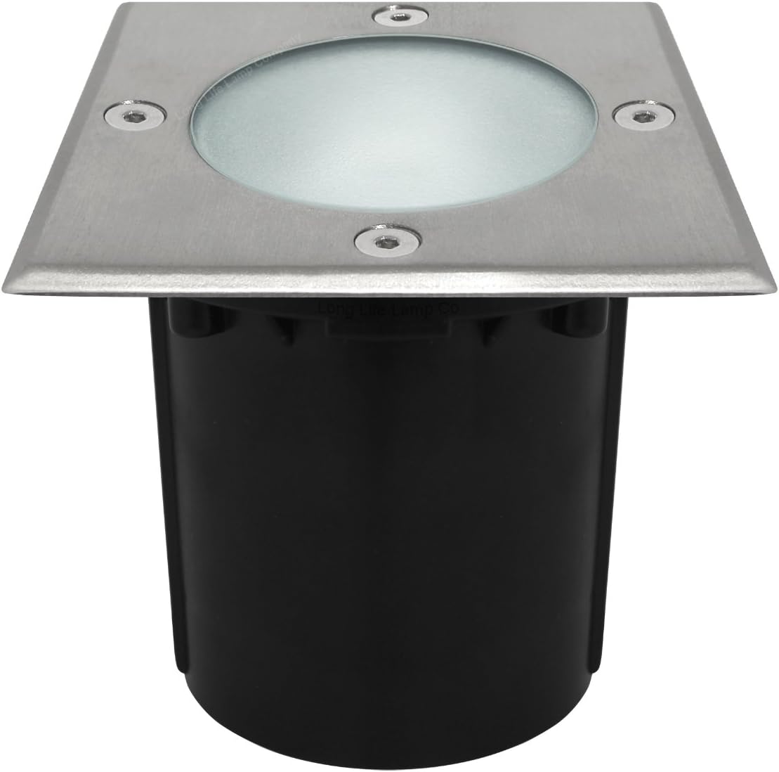 10w LED Outdoor Ground Walkover Light Square Cool White Brushed Chrome ...