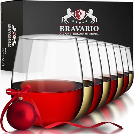 Amazon.com | Unbreakable Stemless Wine Glasses | Set of 12 | 100% ...
