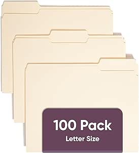 Smead Manila File Folder, 1/3-Cut Tab, Letter Size, Manila, 100 per Box ...