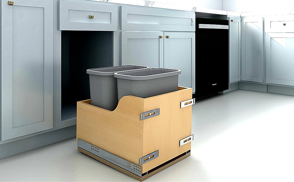 Snapklik.com : Heavy Duty Pull Out Trash Can Under Cabinet, Slide Out ...