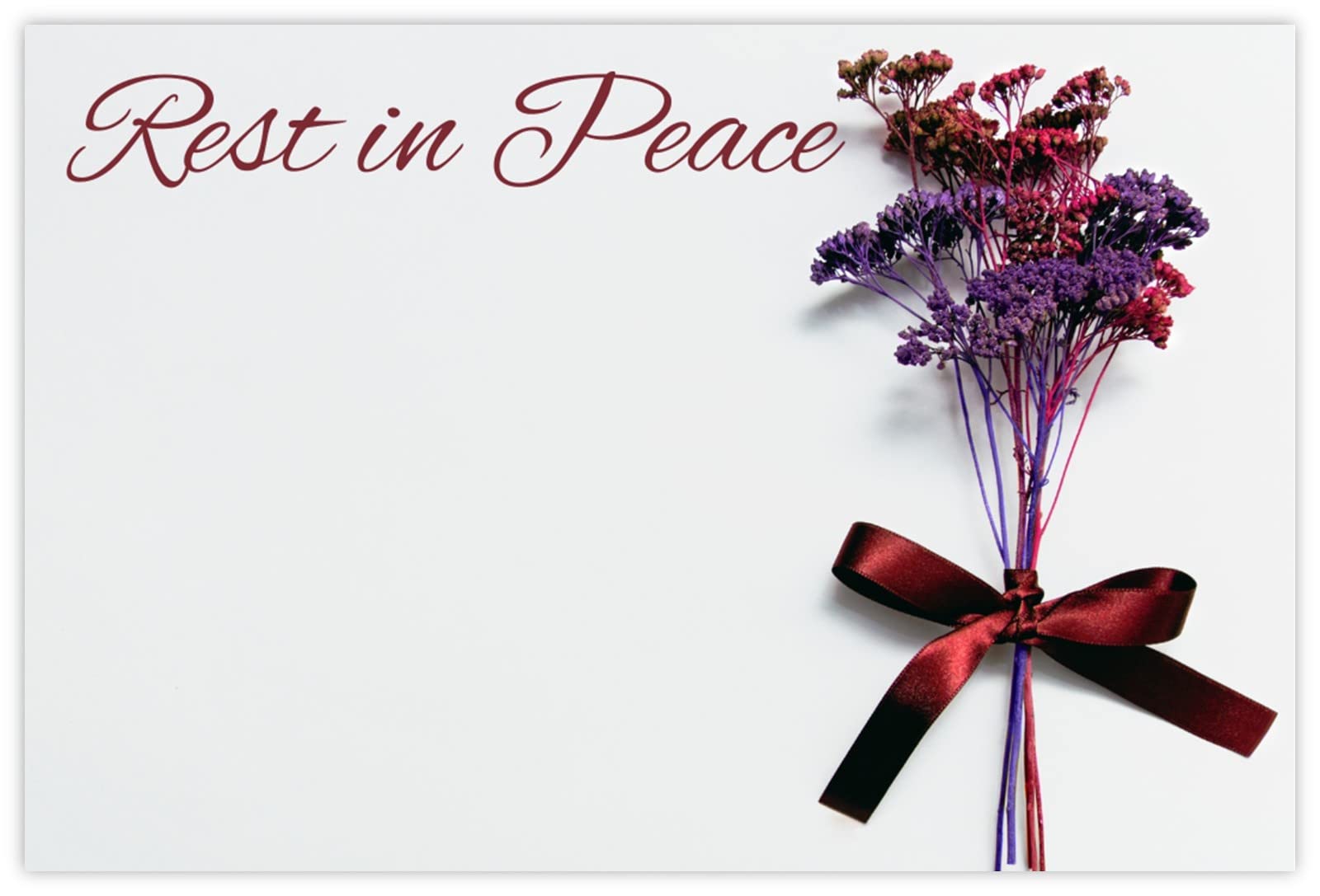celloexpress Rest in Peace (Maroon) Flower Message Cards - 60mm x 90mm ...