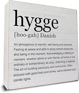 Amazon.com : Hygge Definition Art Wooden Box Sign Hygge Desk Decorative ...