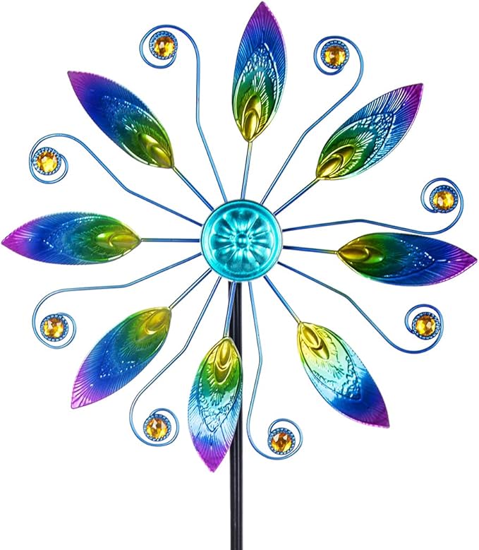 Amazon.com: VEWOSTAR Metal Wind Spinners Outdoor 10” Dia Wind Spinners ...
